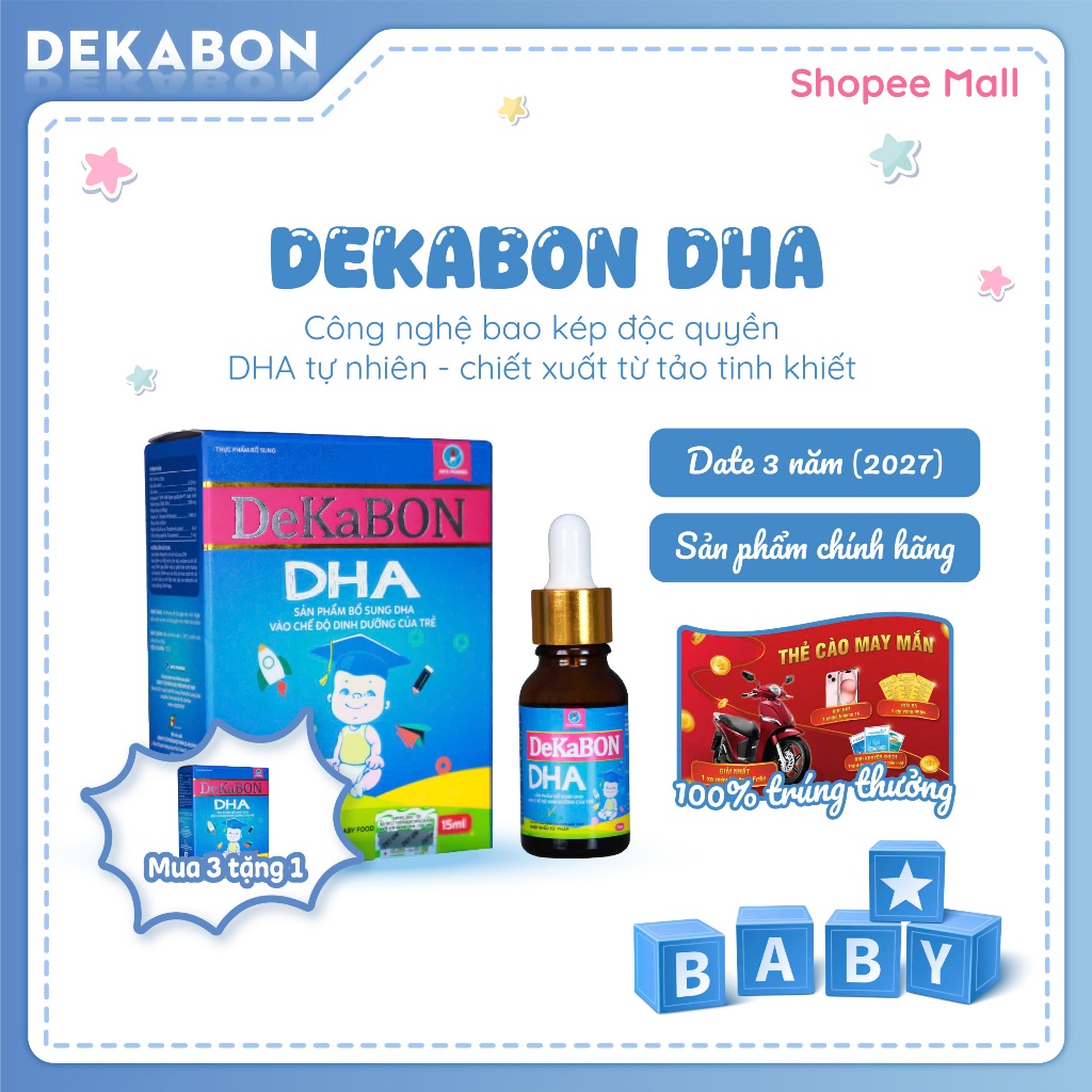 Vitamin Dekabon DHA Bổ sung DHA từ tảo phát triển toàn diện não bộ và ...