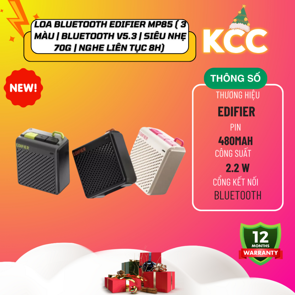 Loa Bluetooth Edifier MP85 ( 3 Màu | Bluetooth v5.3 | siêu nhẹ 70g ...