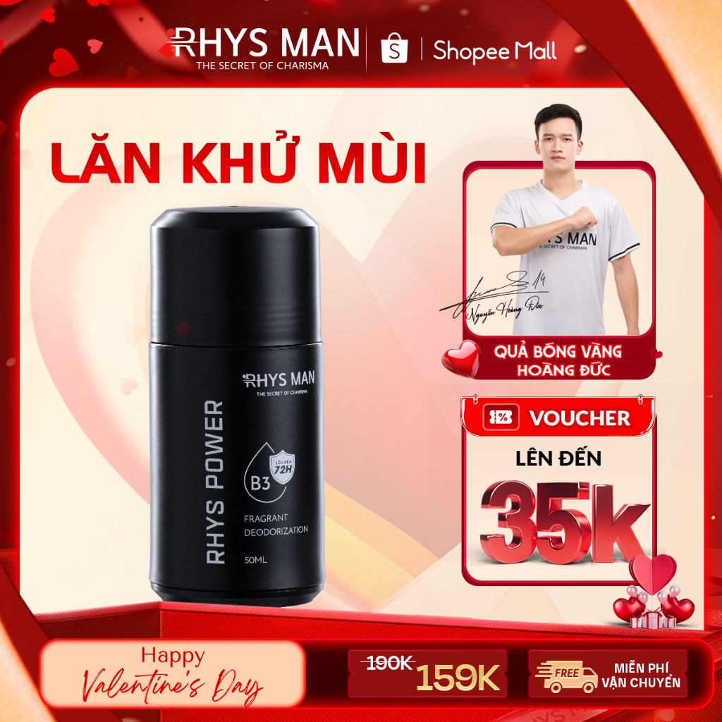 Lăn khử mùi RHYS MAN khử mùi kiểm soát mồ hôi Rhys Power 50ml | Shopee ...