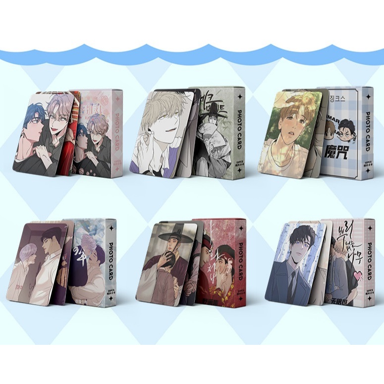 Hộp 50 Lomo Korean card anime hologram Comics BL Manhwa BoyLove Jinx ...