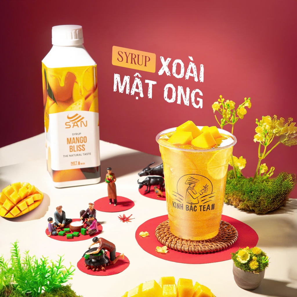 Syrup SAN MANGO XOÀI MẬT ONG Chai 1Kg (Trái Cây Tự Nhiên - Hương Thơm ...