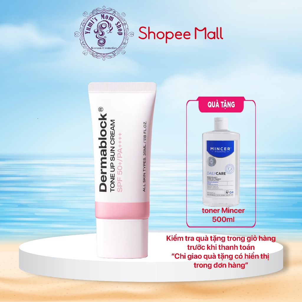 Kem chống nắng phổ rộng nâng tone trắng hồng Dermablock Tone Up Sun ...