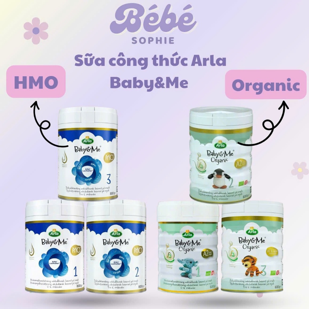 Sữa Arla Baby&Me HMO 800gr , Sữa Arla Baby&Me Organic A2 600gr số 1, 2 ...