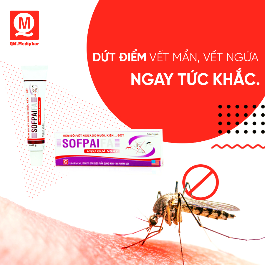Kem bôi SOFPAIFA dịu vết thương do muỗi, kiến, ong, côn trùng cắn ...