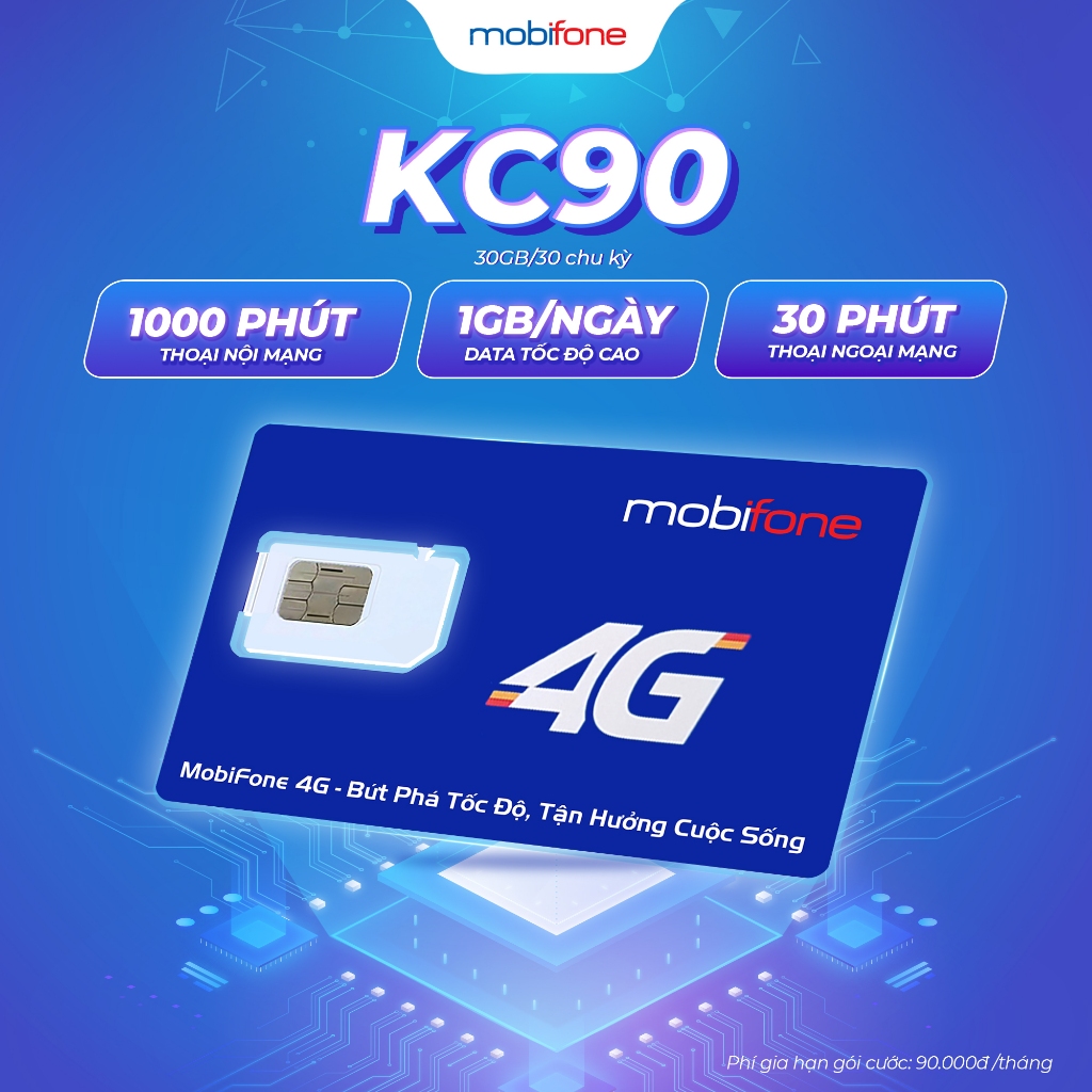 Sim 4G MobiFone 6-9GB/ngày, Free data YTB, Facebook, TikTok, 1050 phút ...