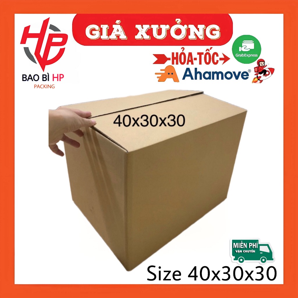 THBOX - 40x30x30 hộp carton đóng hàng, Giấy 3 Lớp 2 Mặt Nâu Sóng B ...