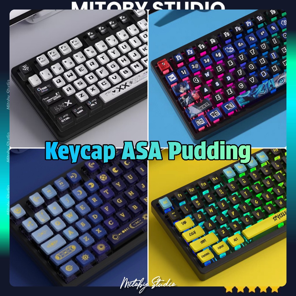 Keycap Cyberpunk Makoto Yuki ASA Profile bàn phím cơ Mitoby Studio Keycap Pudding Starry Sky ...