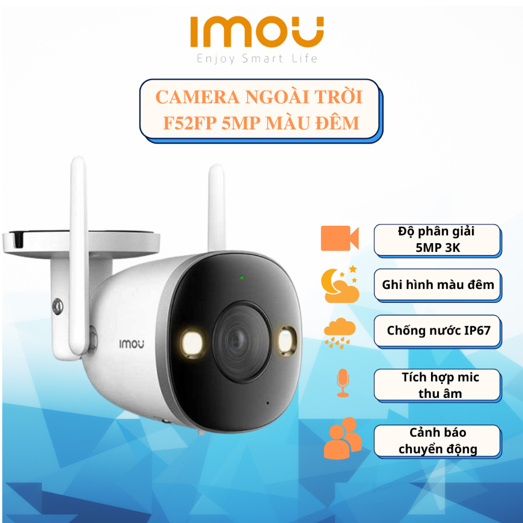 Camera Wifi Ngoài Trời có màu ban đêm IMOU F32FP 3MP - F52FP 5MP, Hàng ...