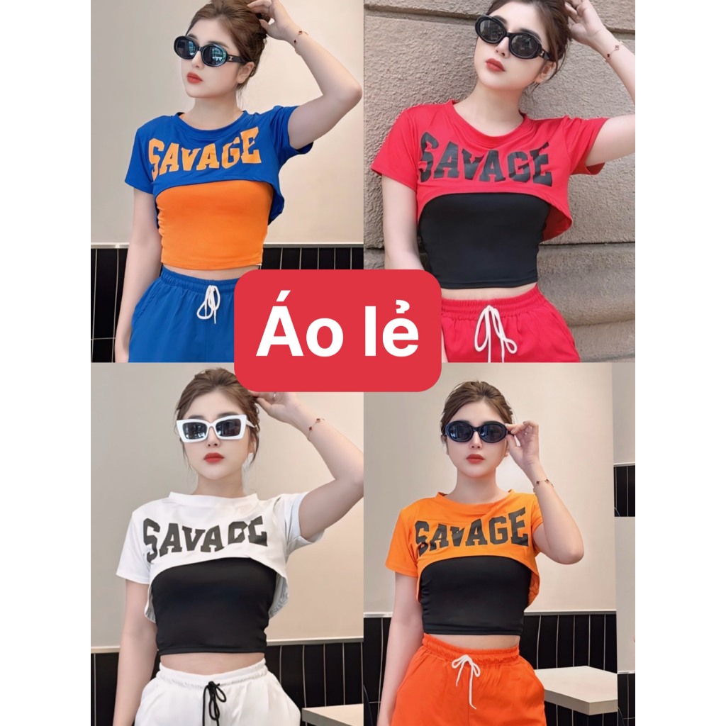 áo crotop 2 trong 1,tập zumba gym,yoga aerobic (ÁO SAVAGE) | Shopee ...