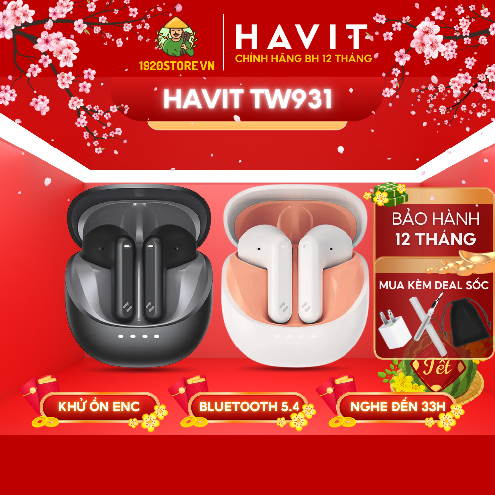 Tai Nghe TWS HAVIT TW931, Bluetooth 5.4 Mới Nhất, Công nghệ Kháng Ồn, Nghe Đến 6H - Chính Hãng ...