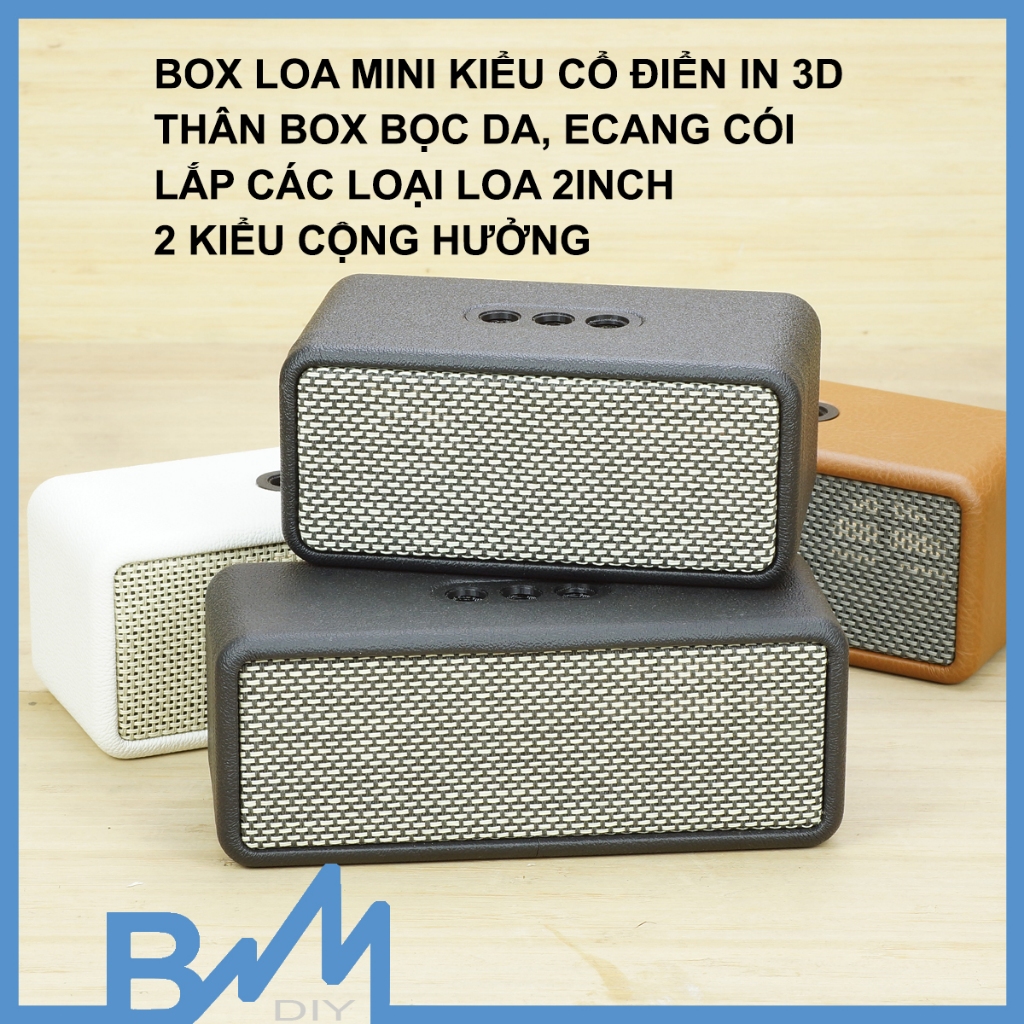 Box loa mini in 3D bọc da ecang cói ghép loa 2inch | Shopee Việt Nam