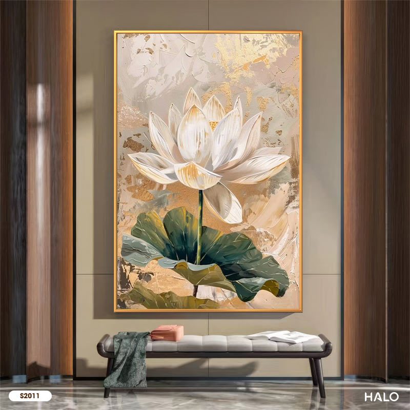 Tranh Canvas Hoa Sen Nghệ Thuật - Tranh Treo Phòng Khách, Phòng Thờ, Nhà Ở - K.Thước từ 60x90 ...