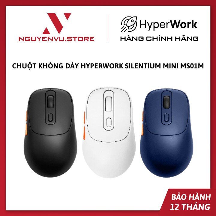 Chuột không dây HyperWork Silentium Mini MS01M (Bluetooth/2.4GHz ...