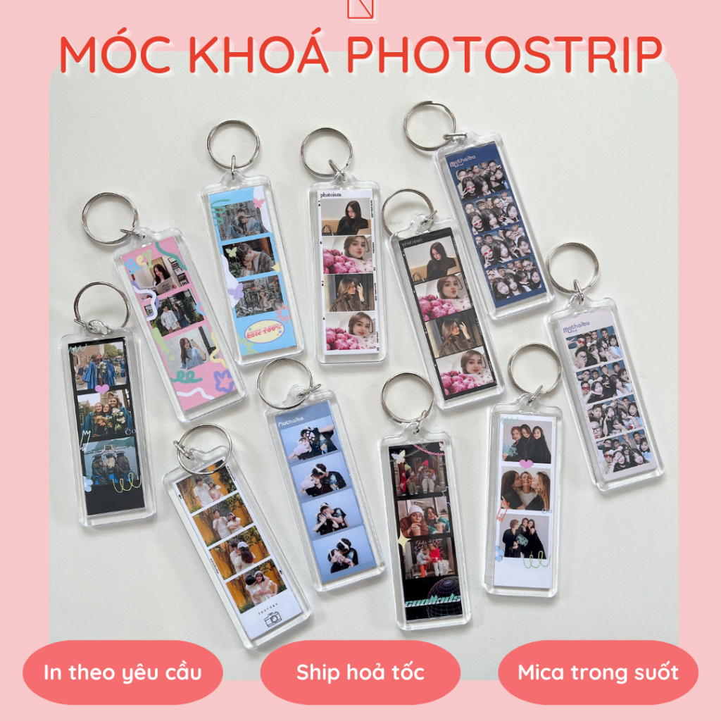[Chat trước khi đặt] Móc khoá Keychain Photobooth kèm ảnh in theo yêu ...