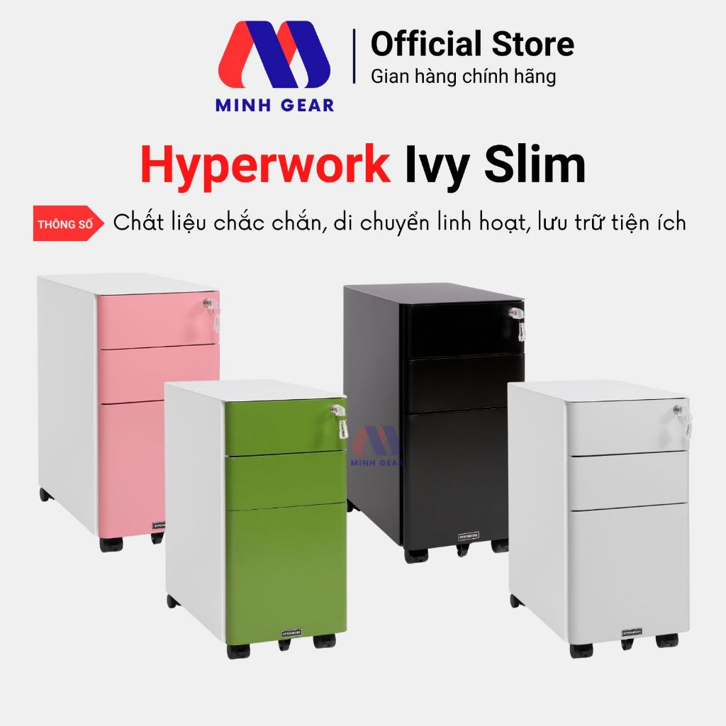 Tủ tài liệu thép di động HyperWork IVY / IVY Slim MC02 Tải Trọng lên tới 20kg/Ngăn - Hàng Chính ...