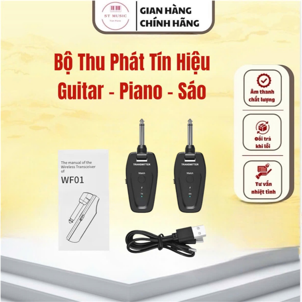 Bộ Thu Phát Tín Hiệu Guitar - Piano - Sáo Điện Tử Không Dây WF01 Phạm ...