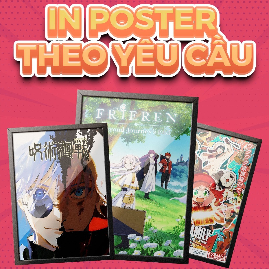 Poster Anime Wibu Có Khung Size A4 33x24 Treo Tường, Trang Trí, Để Bàn ...