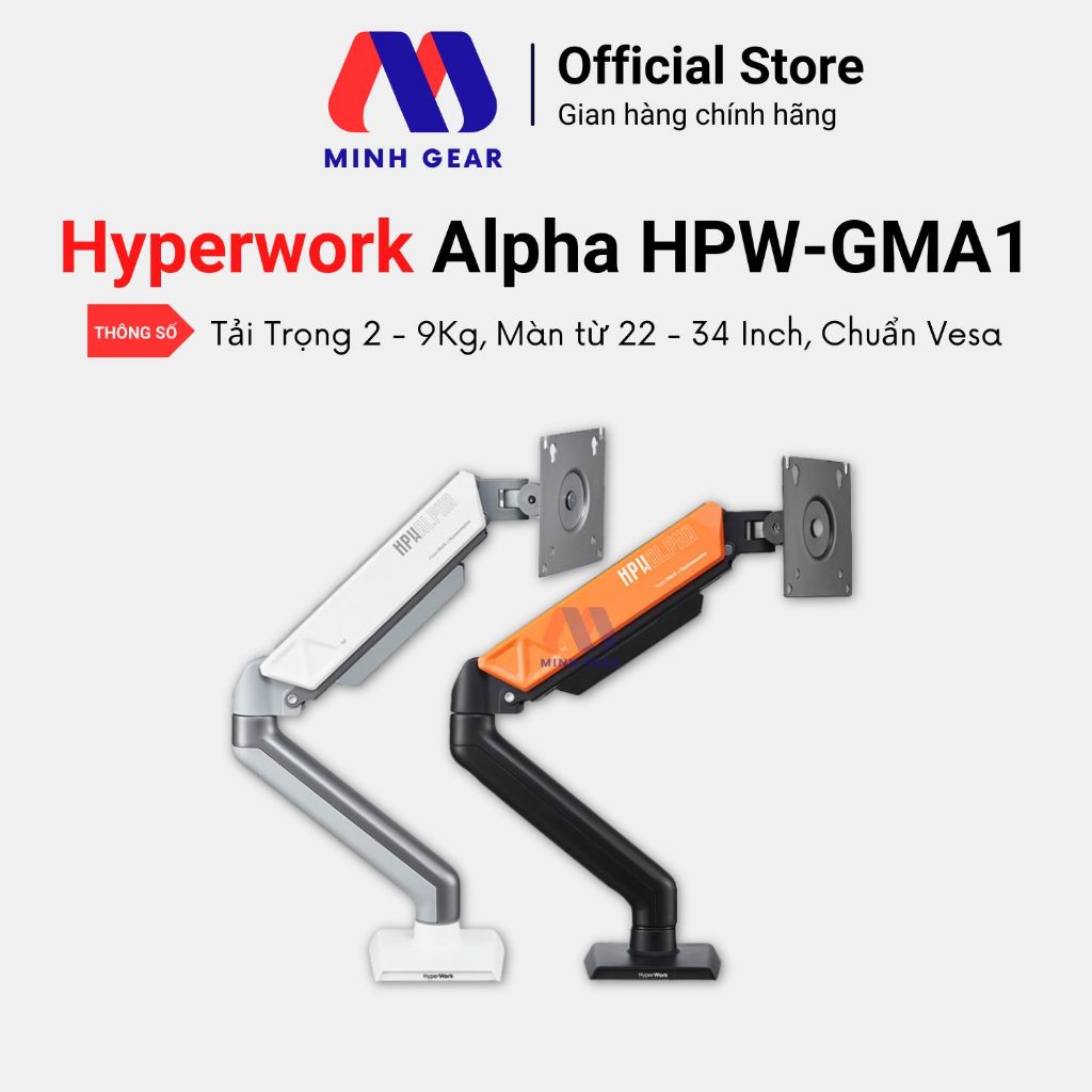 Giá treo / Arm màn hình HyperWork Alpha HPW GMA1 / Alpha Pro GMA02 ...
