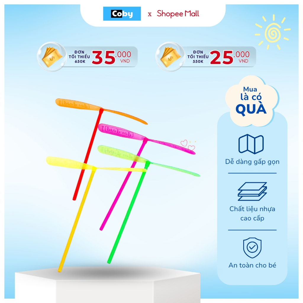 [LẺ 1 CHIẾC] Chong chóng tre COBY nhựa xoay tay, đồ chơi chong chóng ...