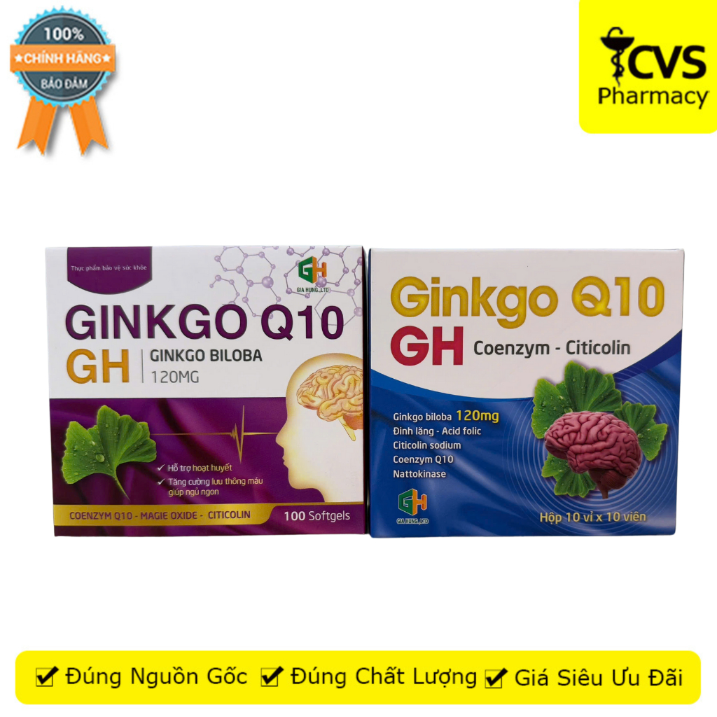 Ginkgo Q10 GH - Hỗ trợ hoạt huyết, tăng cường lưu thông máu, giảm đau ...