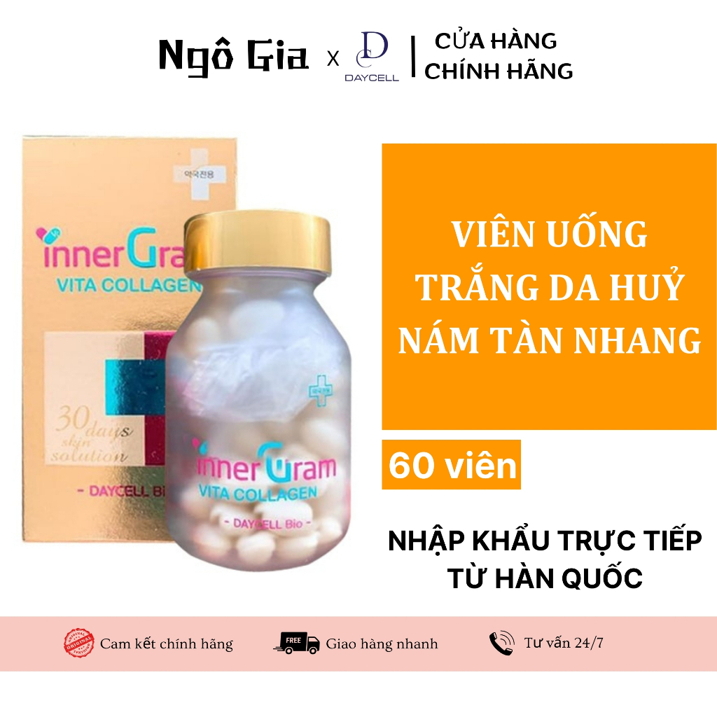 Viên Uống Nám Tàn Nhang, Trắng Da, Cấp Nước, Thơm Cơ Thể Daycell Inner ...