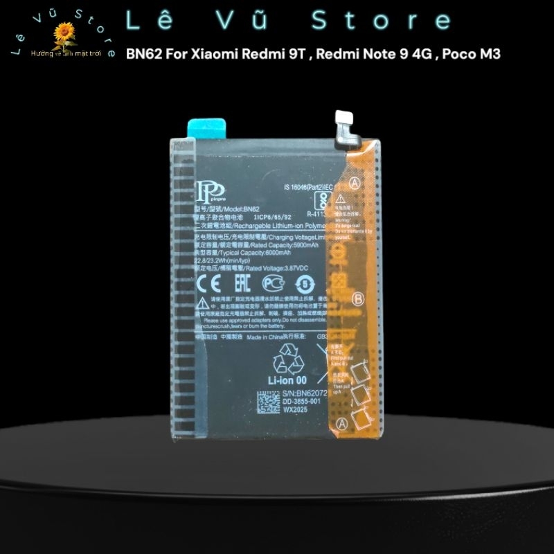 Pin Xiaomi Redmi 9T , Redmi Note 9 4G, Poco M3 [BN62 / 6000mAh] Hãng PP ...