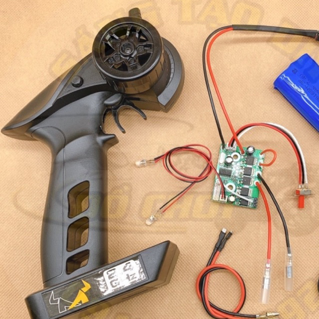 Bộ đồ điện chế xe, tàu thuyền RC. TX RX 2 kênh 2.4GHz có điều tốc 20A ...
