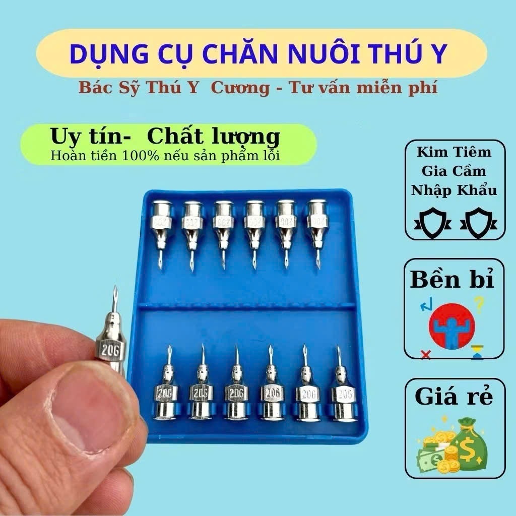 Kim Tiêm Gia Cầm Vỉ 12 Chiếc, Kim Tiêm Gà, Kim Tiêm 20G, 22G ¼ Dài 6mm ...