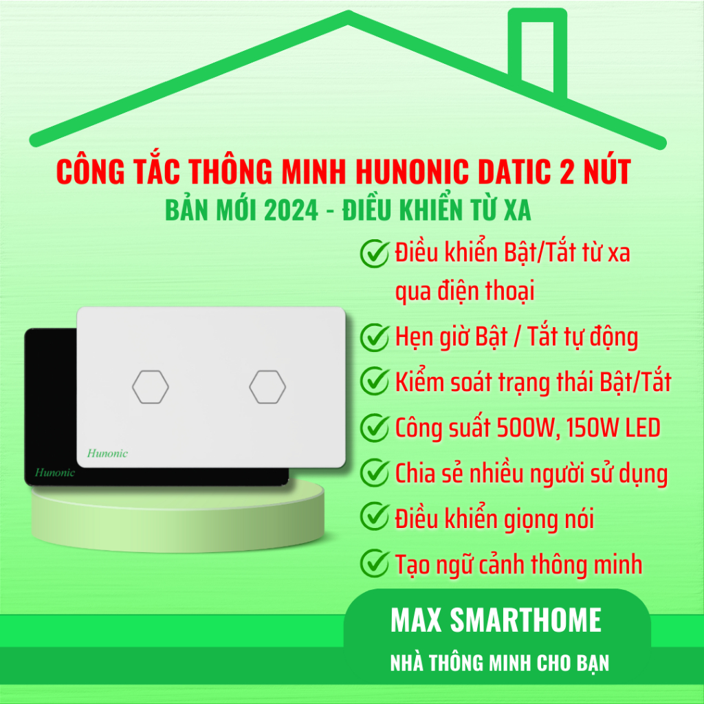 Công Tắc Hunonic Datic 2 Nút Wifi - An Toàn, Tiện Ích, Chuẩn Smart Home ...