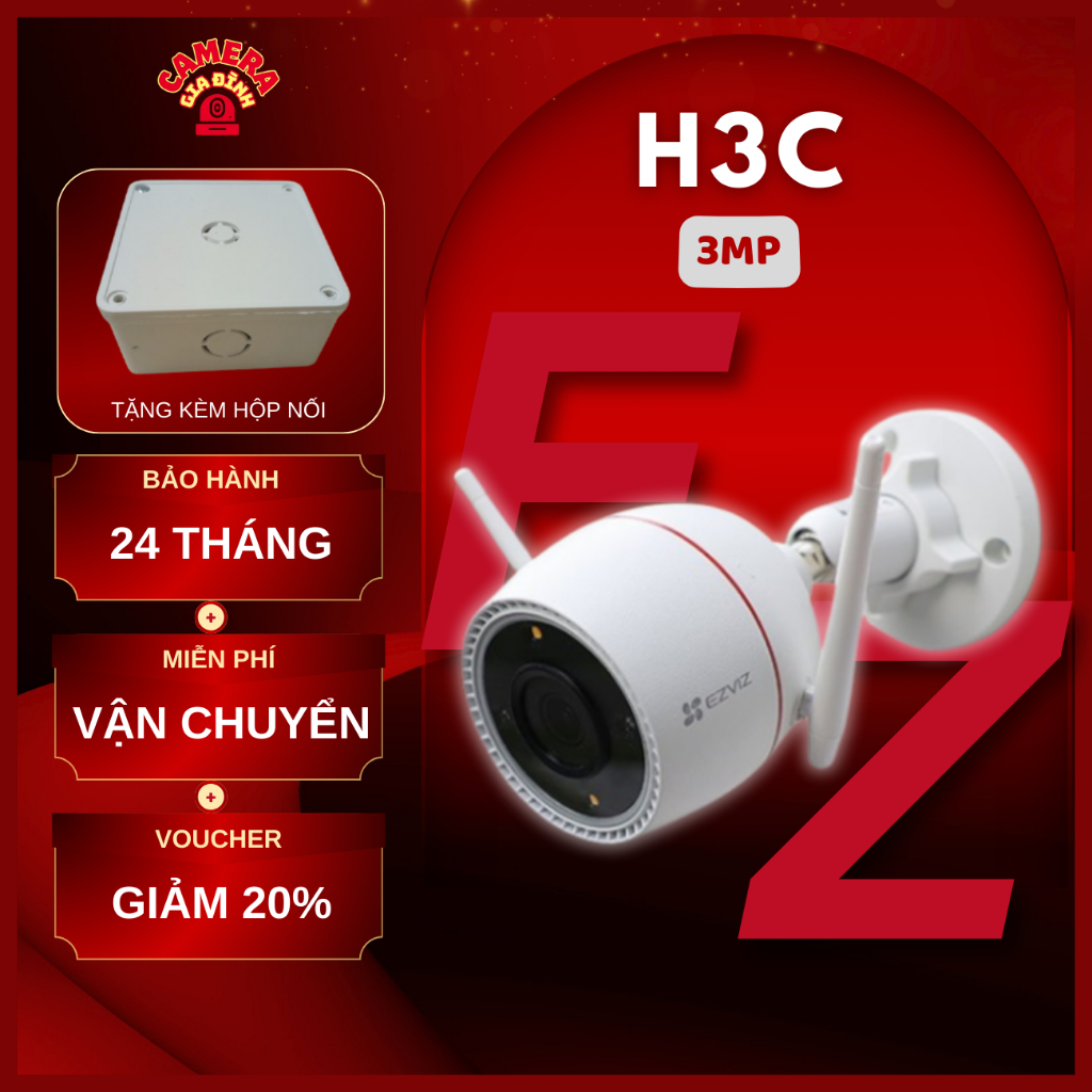 Camera EZVIZ C3TN, H3C 3MP, H3 5MP, ban đêm có màu, đàm thoại 2 chiều ...