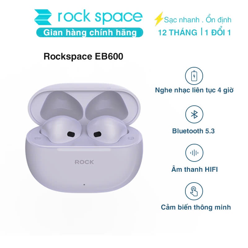 Tai nghe bluetooth không dây nhét tai Rockspace EB600 TWS có mic hàng ...