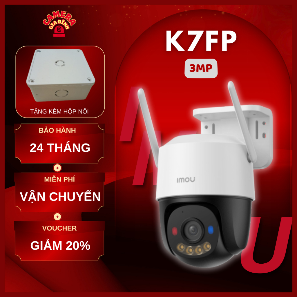 Camera Wifi IMOU K7FP 3MP Quay quét linh hoạt, ban đêm màu, có loa mic ...