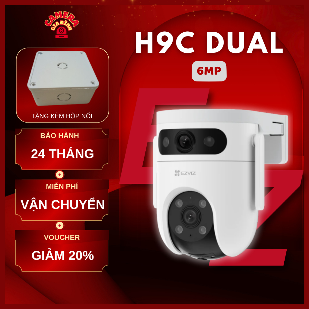 Camera Wifi EZVIZ H9C 6MP - 2 ống kính, Đàm thoại 2 chiều, Có màu ban ...