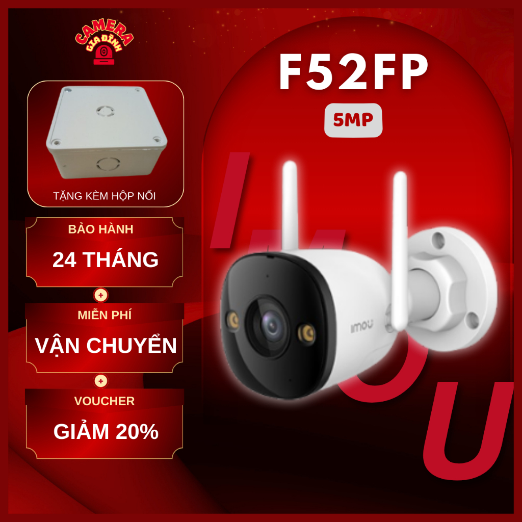 Camera Wifi IMOU F52FP 5MP 3K, góc rộng 120 độ, Màu Ban Đêm, tích hợp ...