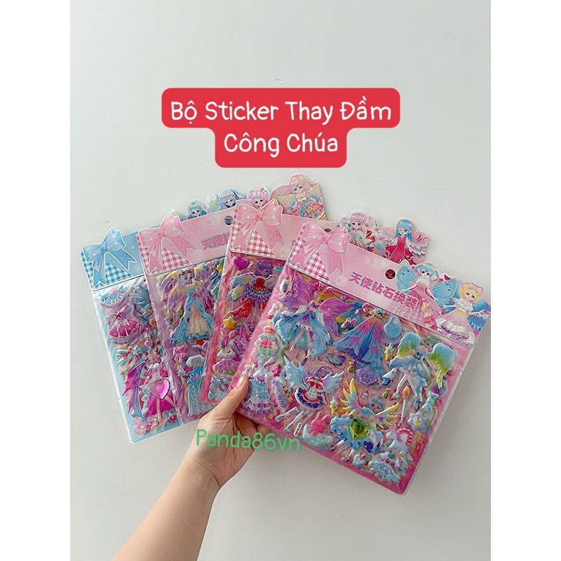 [Mẫu 2 Tấm] Miếng Dán Sticker Thay Váy cho Công Chúa | Shopee Việt Nam