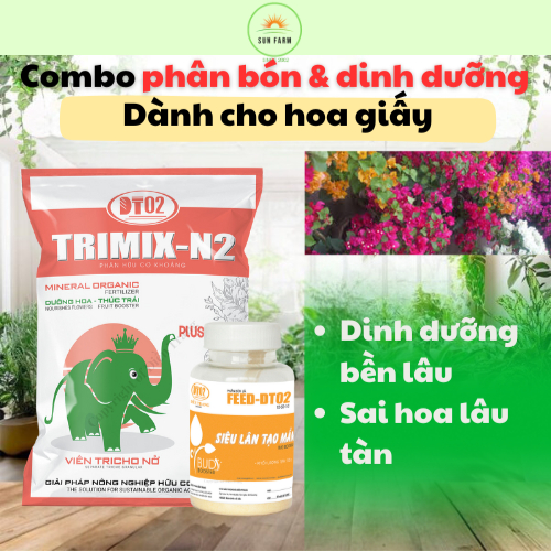 Combo phân bón trimix N2 2.5kg & siêu tạo mầm hoa giấy 100g | Shopee ...