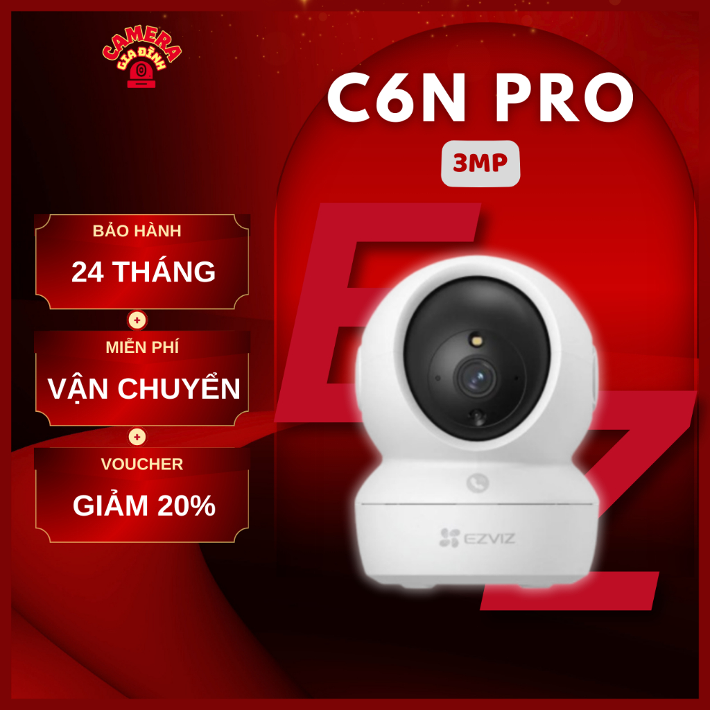 COMBO 3C,5C,10C Camera Wifi EZVIZ C6N Pro 2K 3MP, quay quét 360°, màu đêm, đàm thoại 2 chiều ...