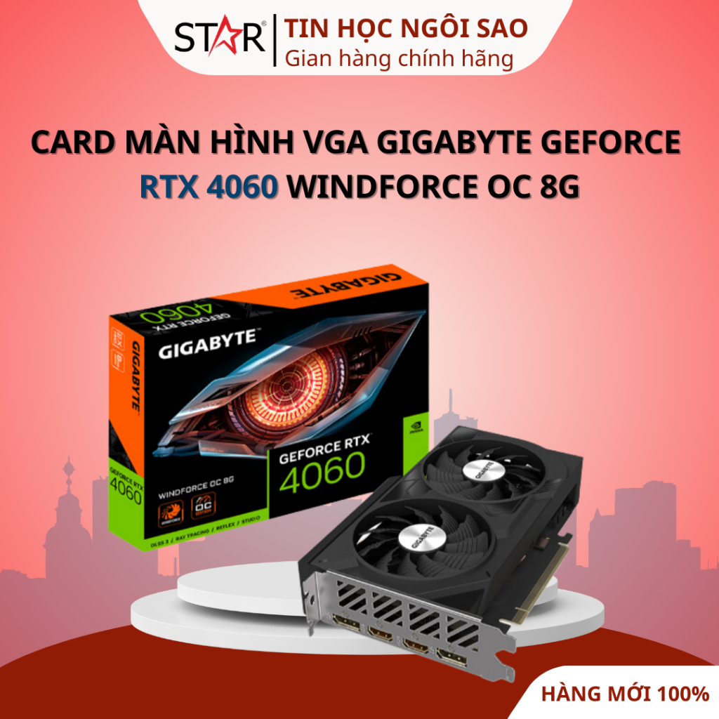 Card màn hình VGA GIGABYTE GeForce RTX 3060 / 4060 / 4060 Ti WindForce OC 8G - Bảo hành 36 tháng ...