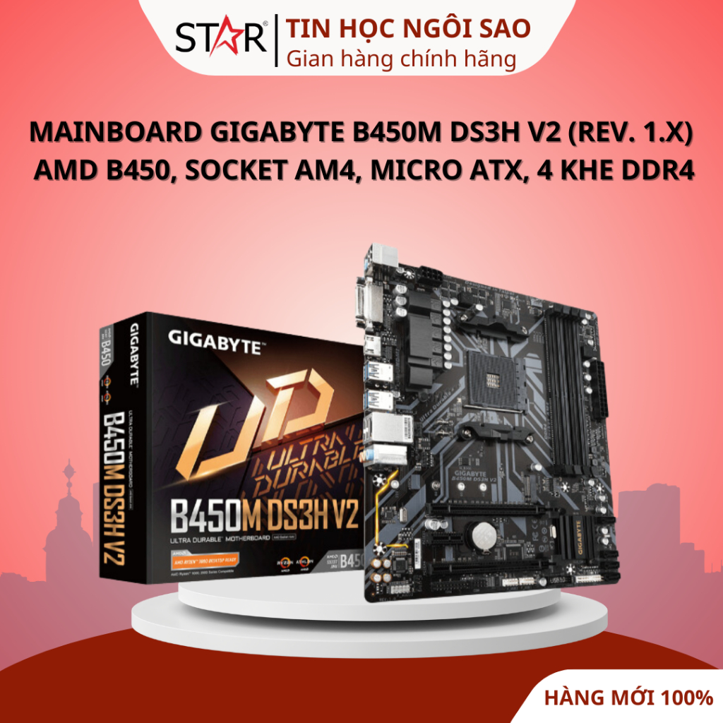 Mainboard Gigabyte B450M DS3H V2 (rev. 1.x) / V3 | AMD B450, Socket AM4 ...