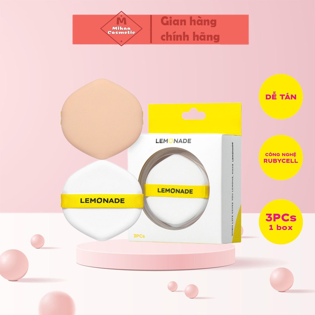 Bộ 3 Bông Phấn Tán Nền Lemonade Cushion Puff Set (3pcs) | Shopee Việt Nam