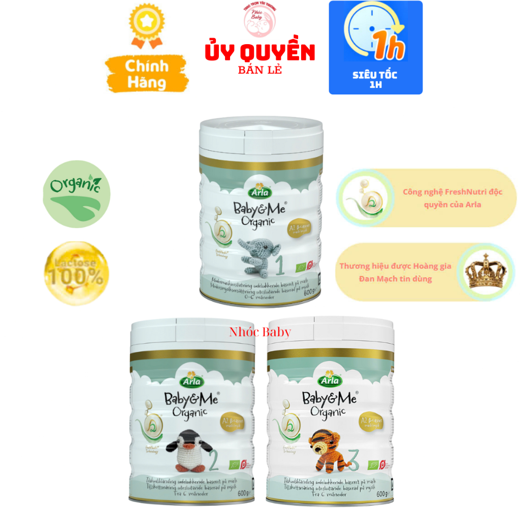 Sữa Arla Baby&Me Organic số 1,2,3 sữa công thức 600g đạm A2 thuần chủng tăng cường hệ miễn dịch ...