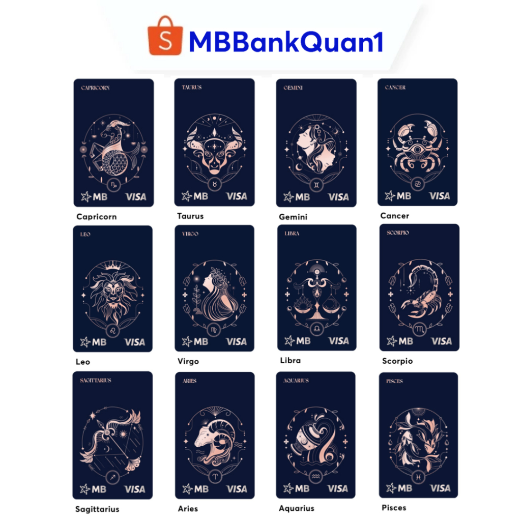 Thẻ MBBank Hi Visa Collection - Bộ Sưu Tập Cung Hoàng Đạo | Shopee Việt Nam