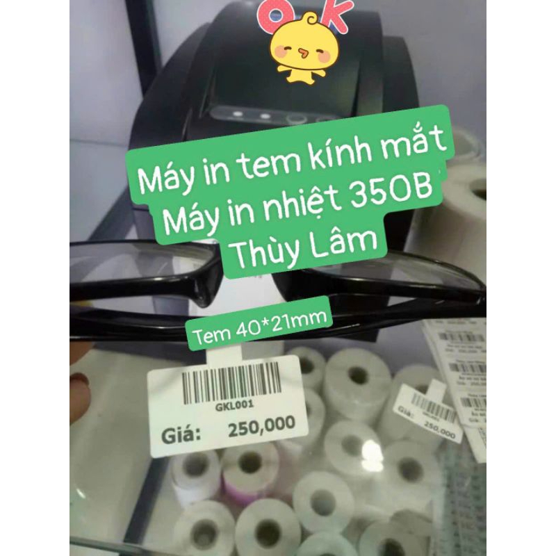 [THÙY LÂM] Máy in tem gọng kính mắt, Máy in nhiệt 350B in tem nhãn sản ...