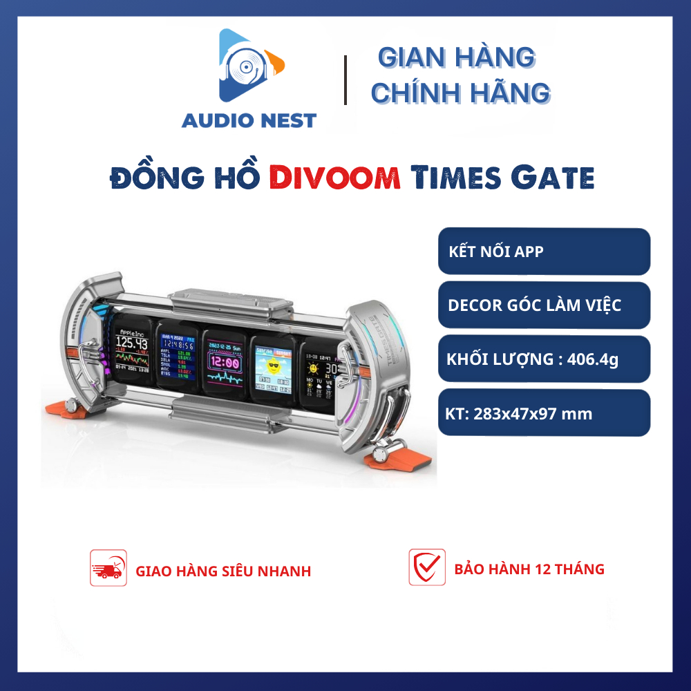 Đồng Hồ Divoom Time Gate màn hình tùy biến 5 màn hình, đồng hồ Times ...