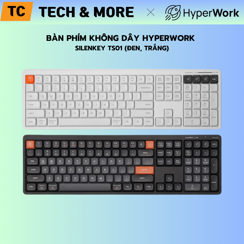 Bàn phím không dây HyperWork SilentKey TS01 full size - Hàng chính hãng ...