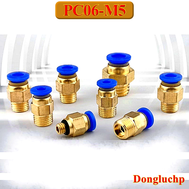 khớp van nối nhanh ống hơi, cút nối ( đầu nối ) nhanh máy nén khí PC06 ...