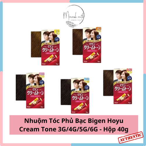 Nhuộm Tóc Phủ Bạc Bigen Hoyu Cream Tone 3G/4G/5G/6G - Hộp 40g | Shopee Việt Nam