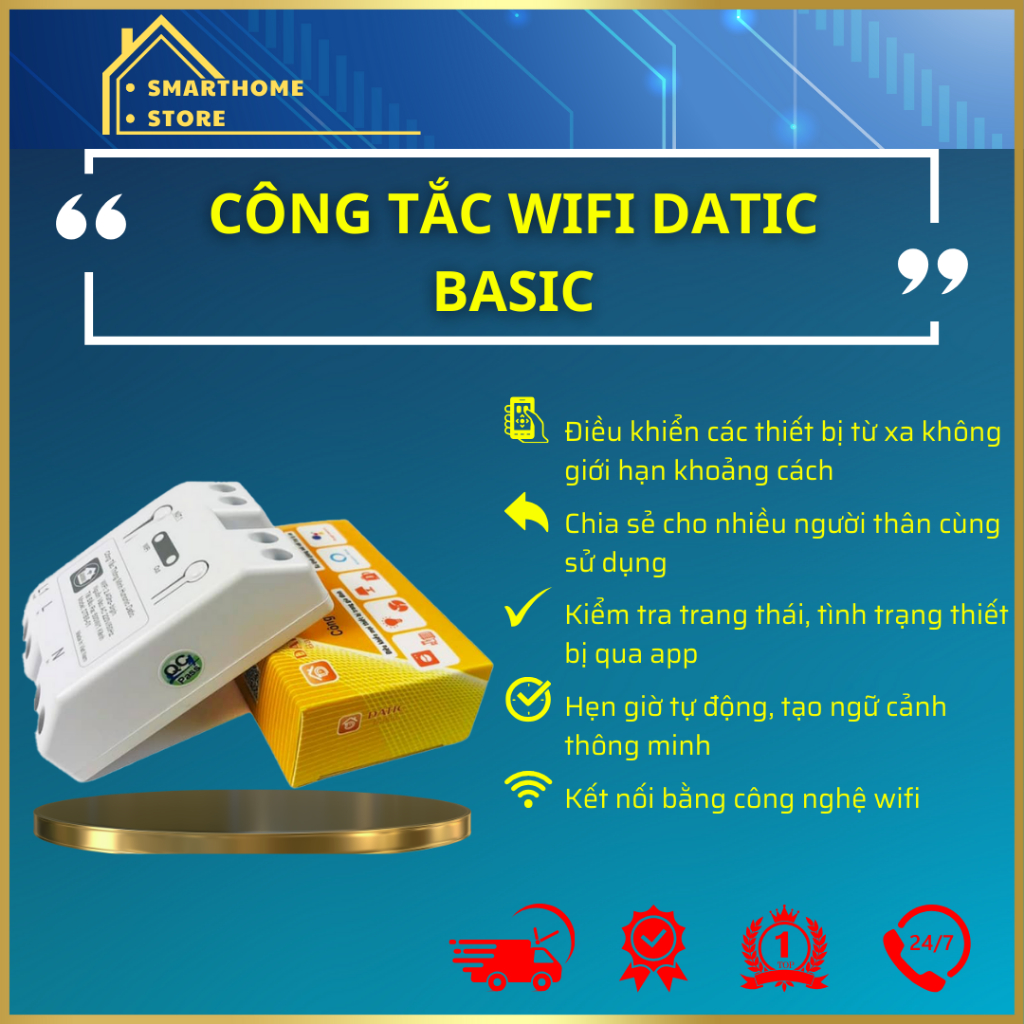 Công Tắc Thông Minh Hunonic Datic Basic 1 Kênh 500W Điều Khiển Thiết Bị ...