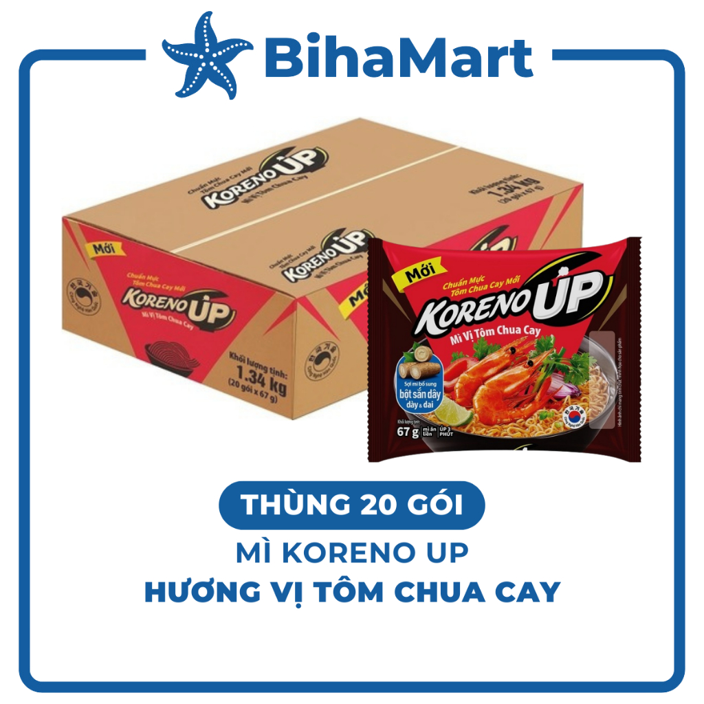 [THÙNG20GÓI]-PALDO- Mì KorenoUp Tôm Chua Cay, Mì Koreno Up Tôm chua cay ...