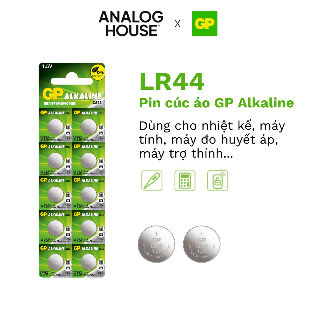 Pin cúc áo LR44 GP - Vỉ 10 viên dung lượng cao | Shopee Việt Nam